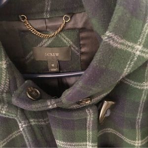 J. Crew | Jackets & Coats | J Crew Tartan Plaid Hooded Wool Toggle Coat ...